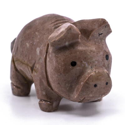 Unique Hand Carved Marble Stone Pink Pig Figurine Carving 1.75" Long ...