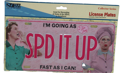 I Love Lucy Ethel Metal License Plate Tag I'm Going As Fast I Can Job ...