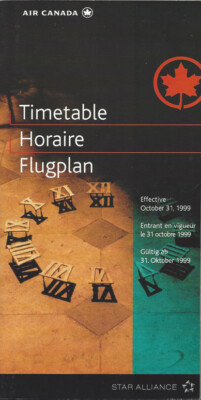 Air Canada system timetable 10/31/99 [0101] Buy 4+ save 25% | eBay