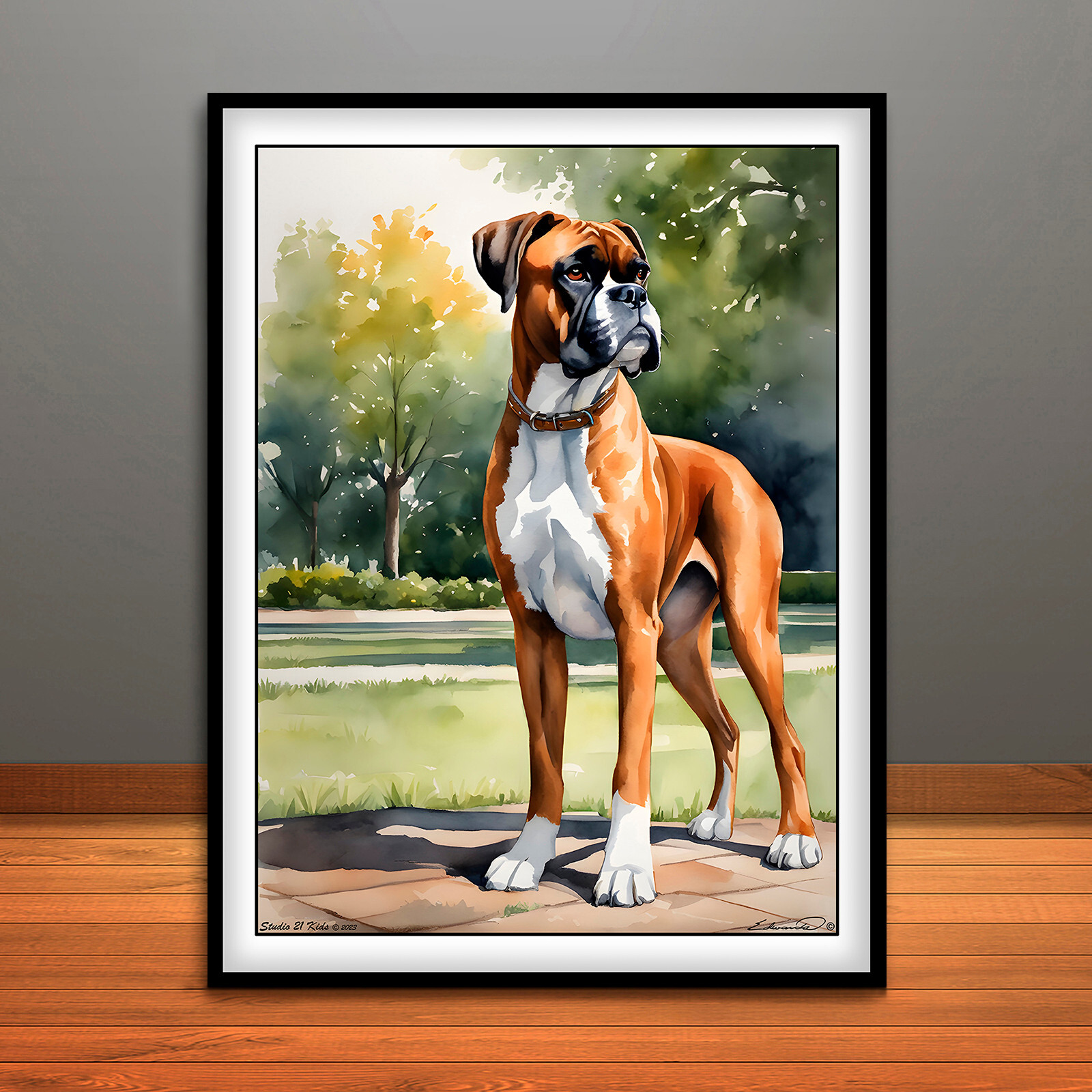 Boxer Print, Poster, Dog Wall Art, Animal Decor | eBay