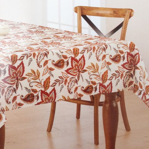 Fabric Tablecloth Fall Paisley Leaf 70 Inch Round | eBay