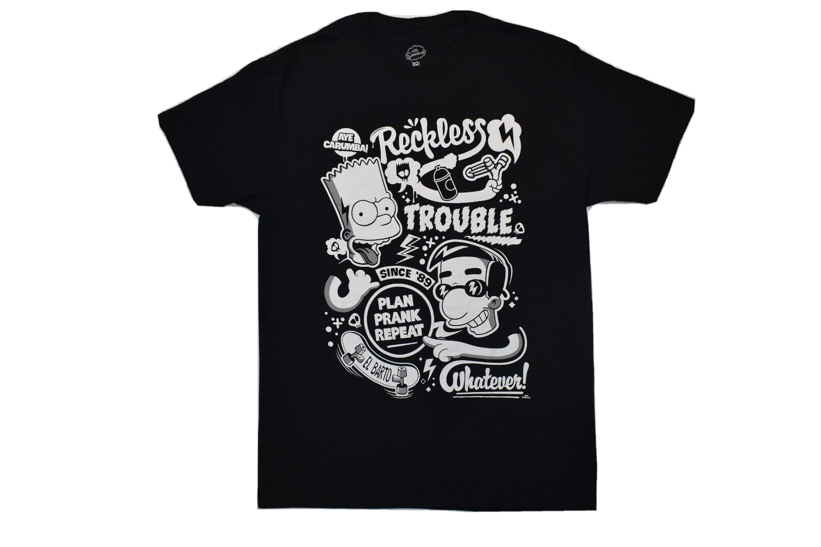 The Simpsons Mens Bart and Milhouse Reckless Trouble Since '89 Shirt ...