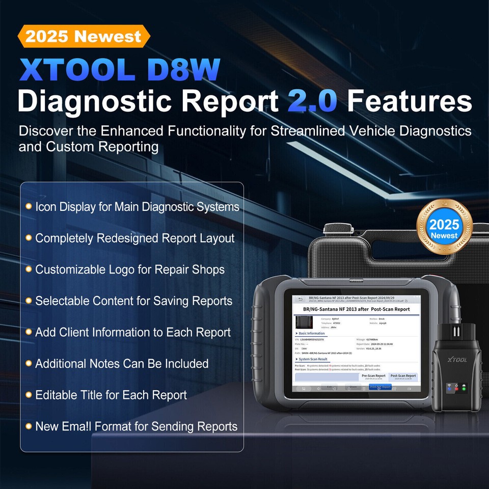 XTOOL D8W Full BiDirectional Diagnostic Scanner Topology Pre-Post Scan ...
