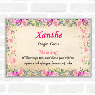 Xanthe Name Meaning Jumbo Fridge Magnet Floral | eBay UK