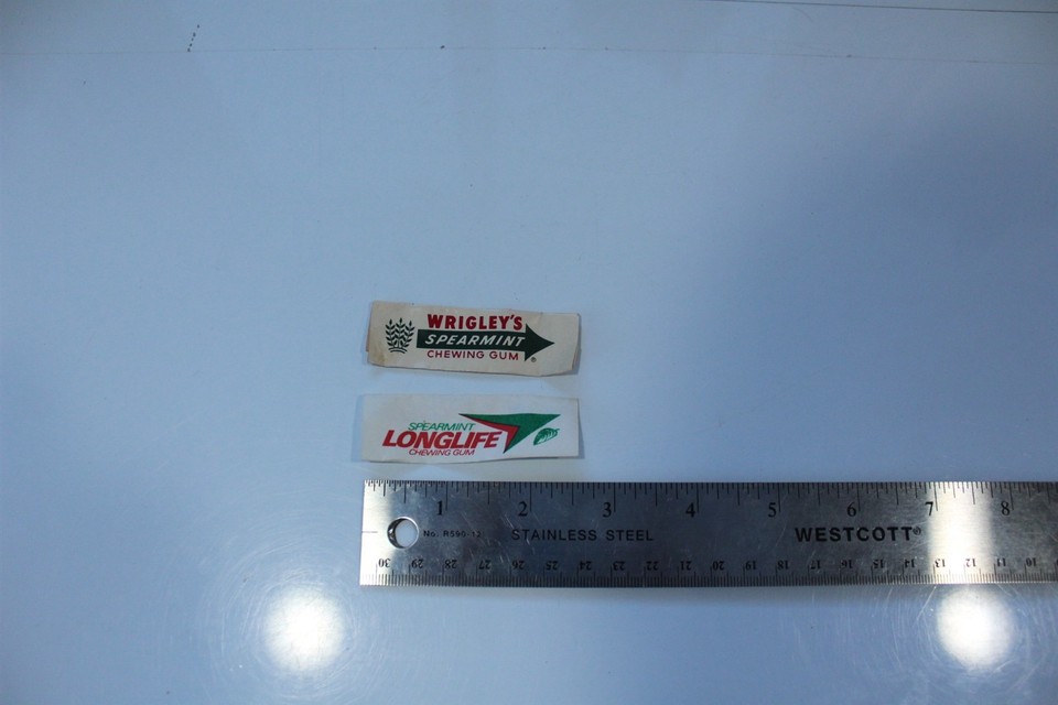 Vintage Gum Stick Paper Labels Wrigley's Spearmint & LongLife Gum ...