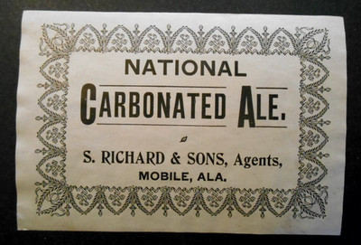 Antique National Carbonated Ale Mobile Alabama Pre-Prohibition Beer ...