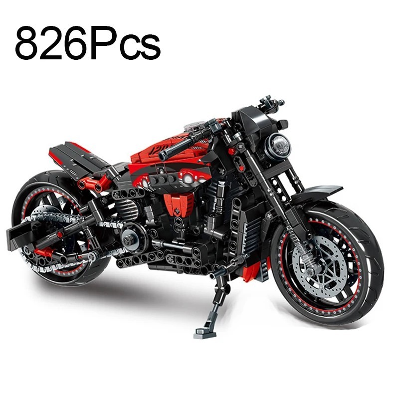 800+Pcs High-Tech Classic Motorbike Building Model Blocks City Road ...