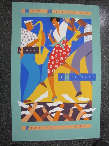 Vintage 1992 New Orleans Jazz & Heritage Festival Poster Art Signed ...