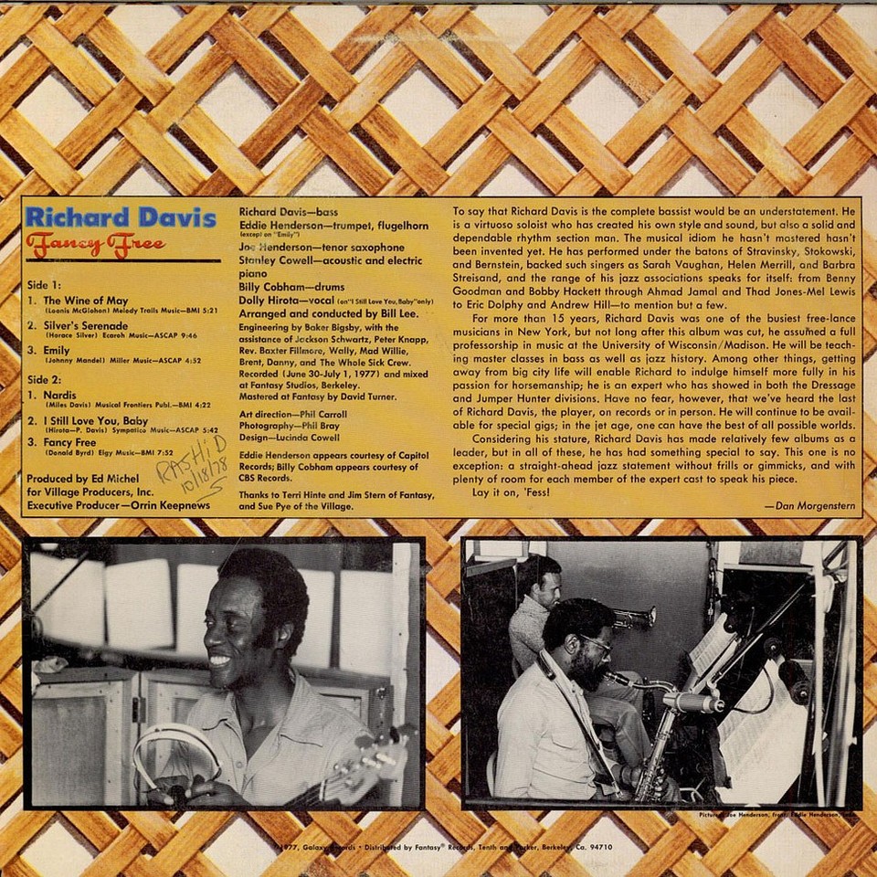 Richard Davis - Fancy Free (Vinyl LP - 1977 - US - Original) | eBay.de
