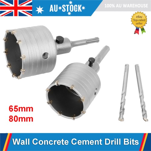 65/80mm CORE DRILL BIT SDS PLUS HEX TCT Concrete Masonry Cutter Pilot ...