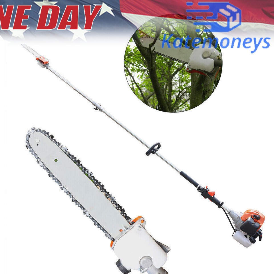 52CC 2-Stroke Chainsaw Pole Saw Pruner Pruning Saw Gas Powered Tree ...