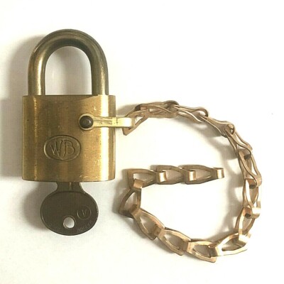 Vintage Wilson Bohannan WB Padlock Brass Lock Heavy Duty key | eBay