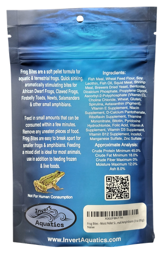 Frog Bites - Moist Sinking Pellets for Aquatic & Terrestrial Frogs ...