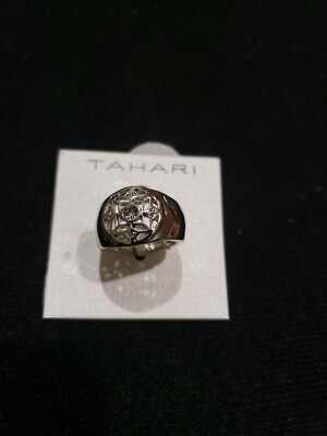 TAHARI Silver Tone Ring Rhinestone adjustable New | eBay