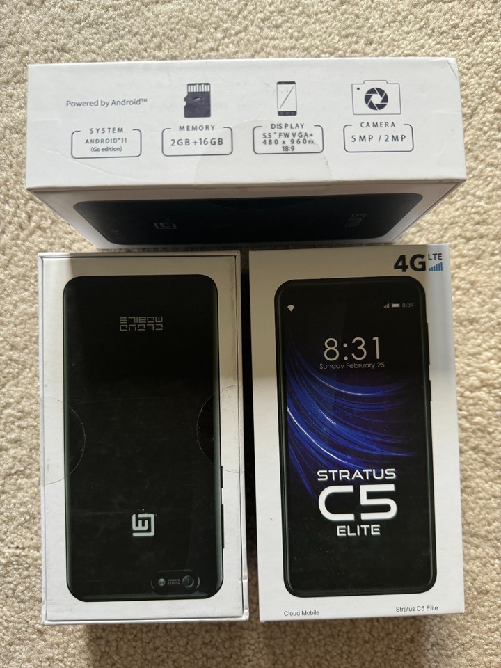 Cloud Mobile STRATUS C5 ELITE True Connect Smart Phone NEW | eBay