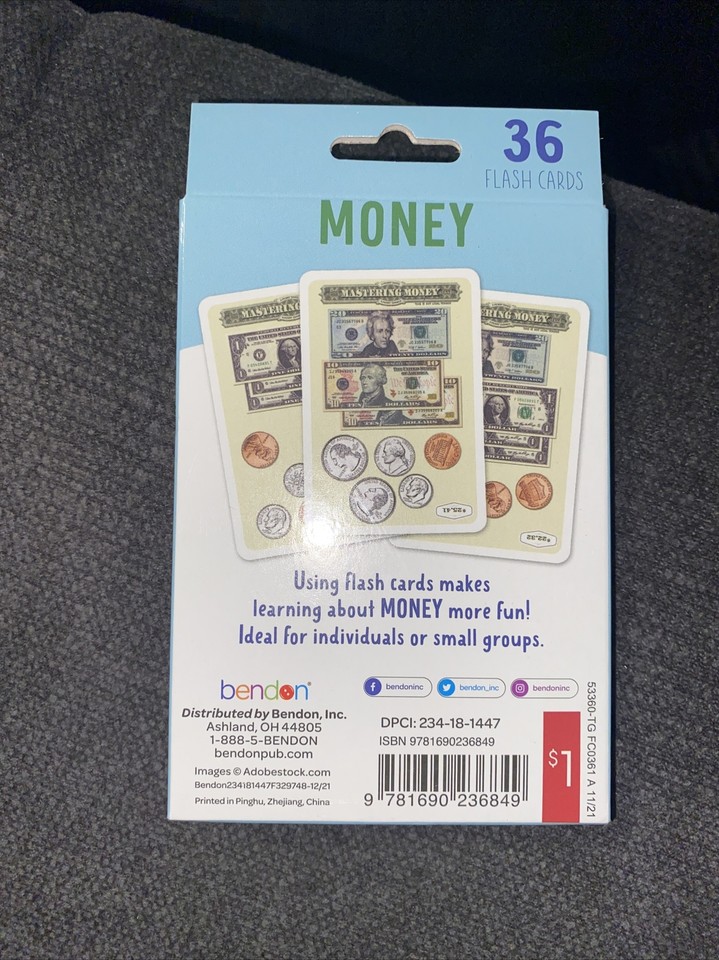 Bendon 36 Flash Cards - Money New | eBay