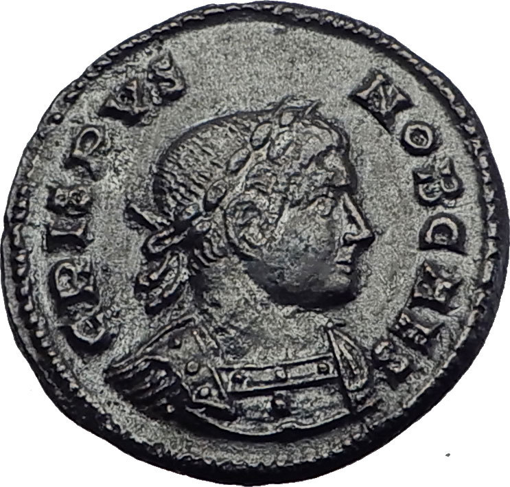 CRISPUS 321AD Lugdunum Authentic Original Ancient Rare Roman Coin Altar ...