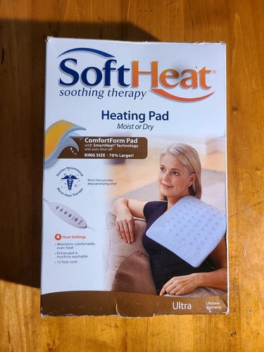 Kaz Soft Heat Ultra Heating Pad Moist To Dry King Size 12"x24"Model ...
