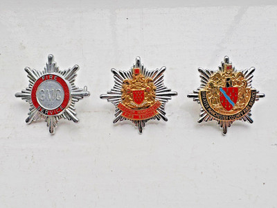 3 different Vintage Obsolete Manchester Fire Brigade Firemans Enamel ...