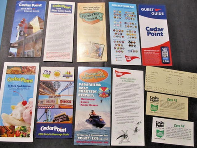 Lot of 12 ~ Cedar Point Amusement Park ~ Some Brochures / Cards You ...