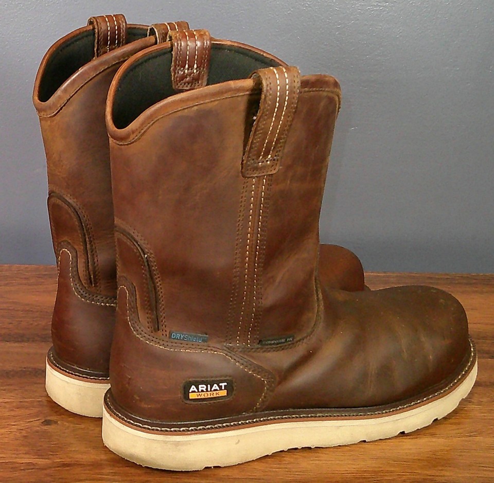 Mens ARIAT Rebar Wedge Pull On Waterproof Composite Toe Work Boot sz 11 ...