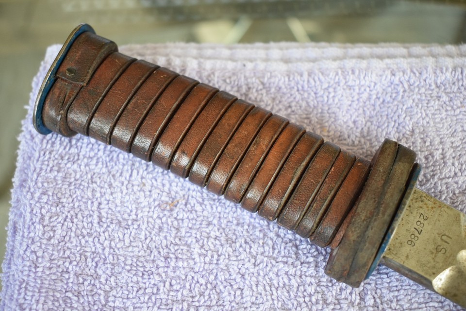 Vintage WWII US SA PATTON Sword Knife Fighting Trench Cut Down w ...