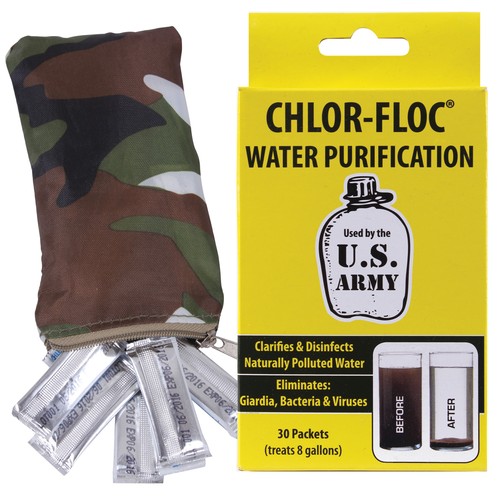 Chlor-Floc GI Issue Water Purification Powder Packets Clarifies ...