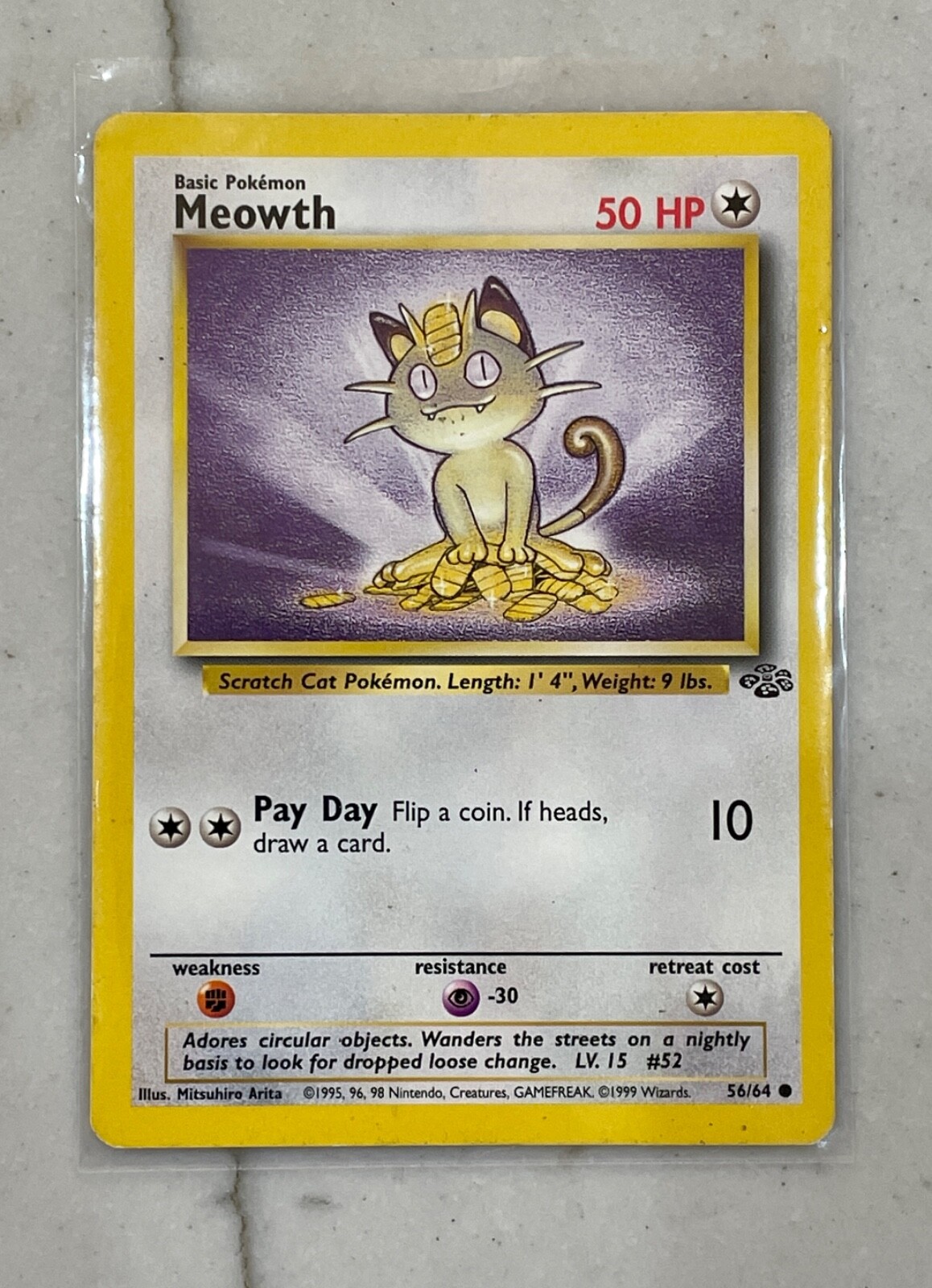 Very Rare Meowth 1995 Pokémon card only 64 printed-packaged and shipped ...