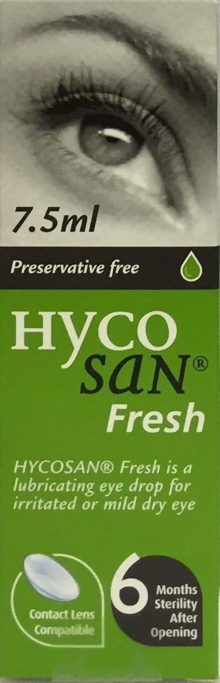 Hycosan Fresh Preservative Free Eye Drops for Dry Eyes 7.5ml ...