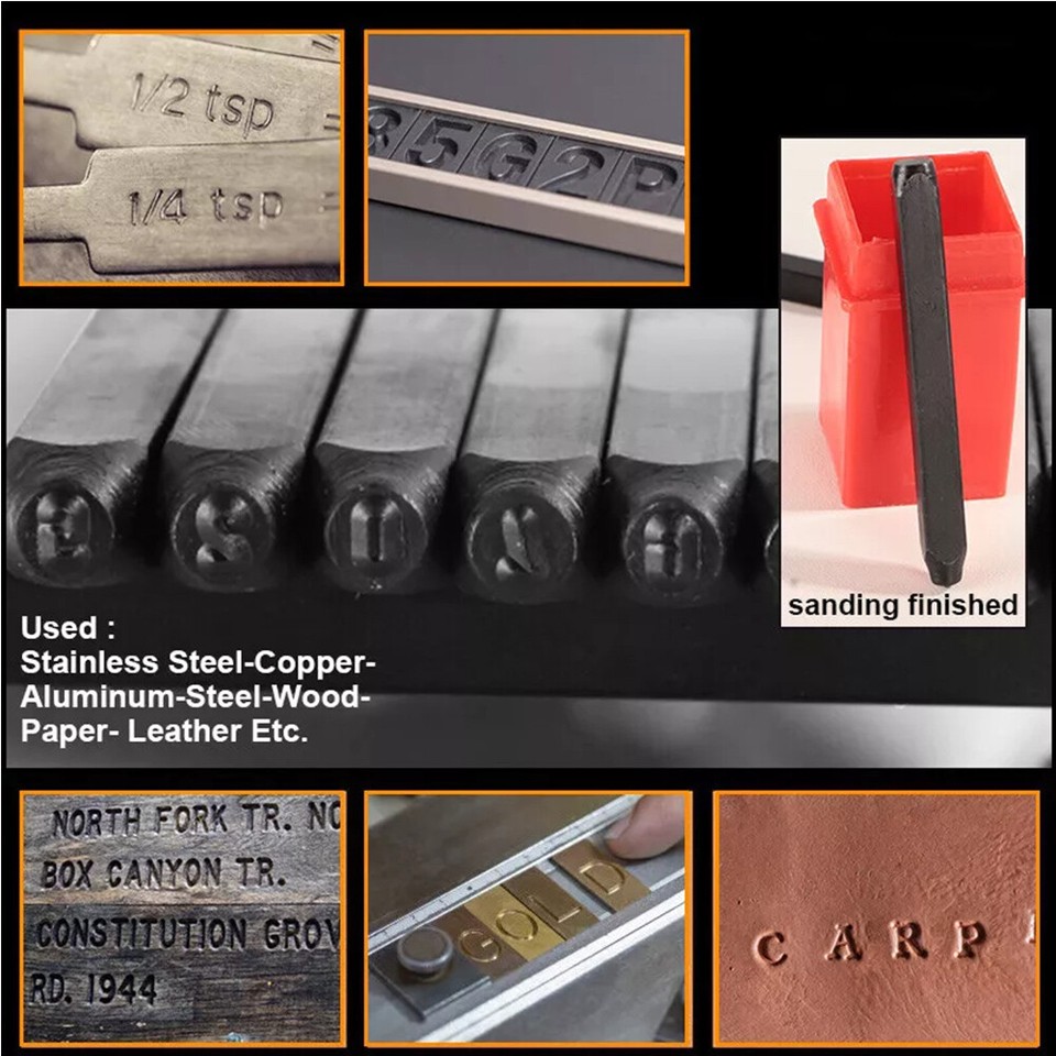 1Set 5/64" 2mm Letter Number Stamp Punch Set Hardened Steel Metal Craft ...