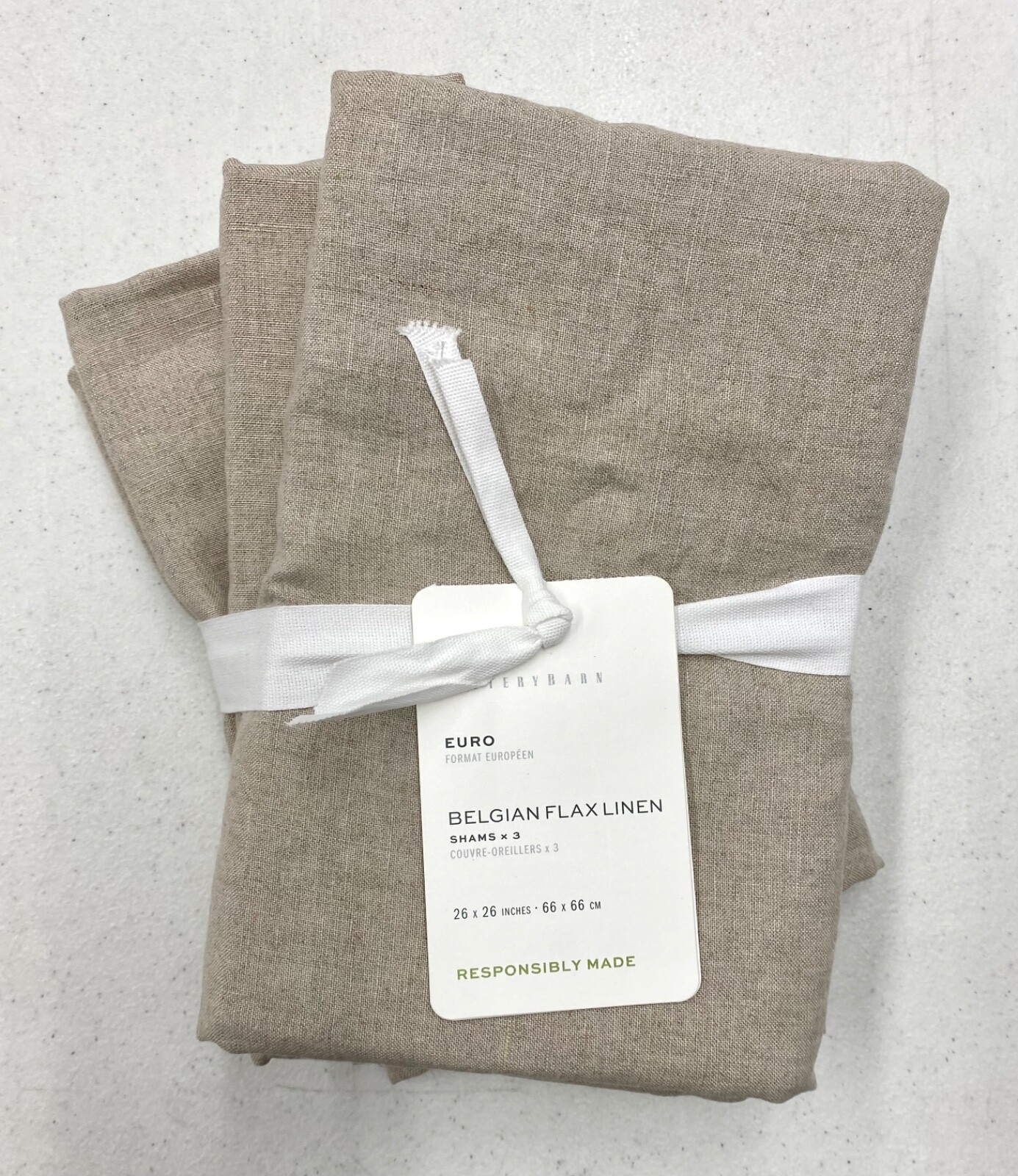 NEW Pottery Barn Belgian Flax Linen EURO Shams~SET OF 3~Dark Flax | eBay