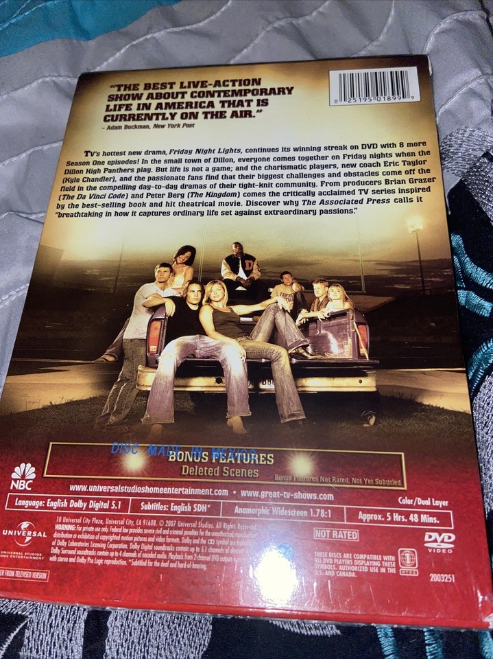 Friday night Lights First & Second Half Of Season One Set of 5 DVDs New ...