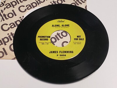Vtg 1967 45 RPM James Flemming – Alone, Alone / Things Have Changed ...