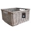 Large Grey Square Wicker Storage Basket Hamper Rattan Shelf Unit ...