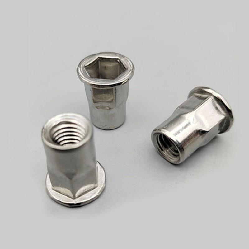 M3-M12 SUS 304 Steel Pull Rivet Nuts small flat Head Half hex | eBay