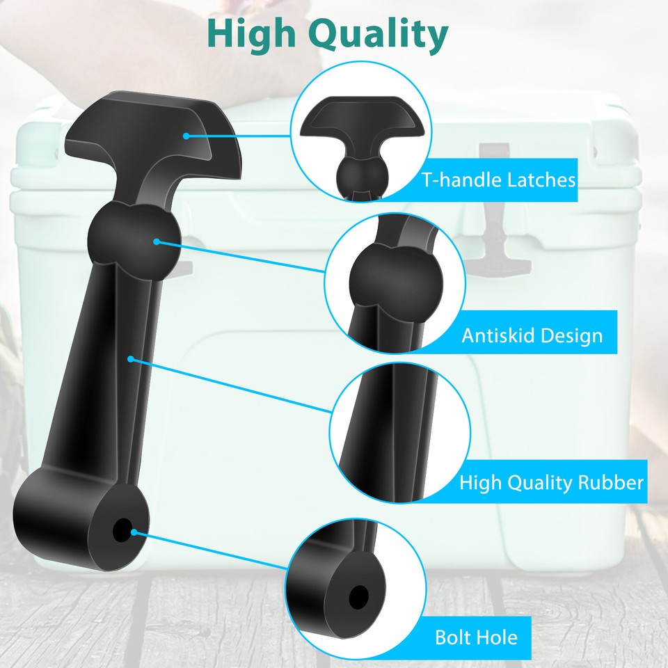 4Pcs Rubber T-handle Cooler Latches Non Slip Replacement Parts For YETI ...