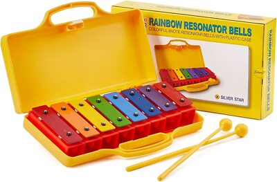Silver Star XYLOPHONE svst-x8n Rainbow Chime Bar Set with Hard Case 8 ...