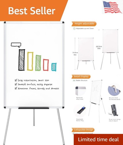 Whiteboard Easel, 36 x 24 Inches, Portable Dry Erase Board Height ...