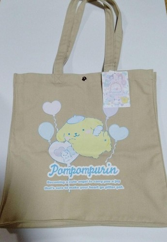 Pom Pom Purin Tote Bag Canvas Beige Square Tote | eBay