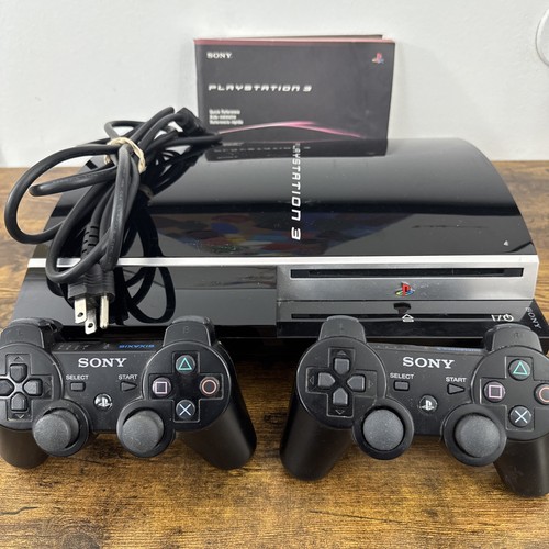 Sony Playstation 3 PS3 40GB CECHH01 Console w/ 2 Controllers & Power ...