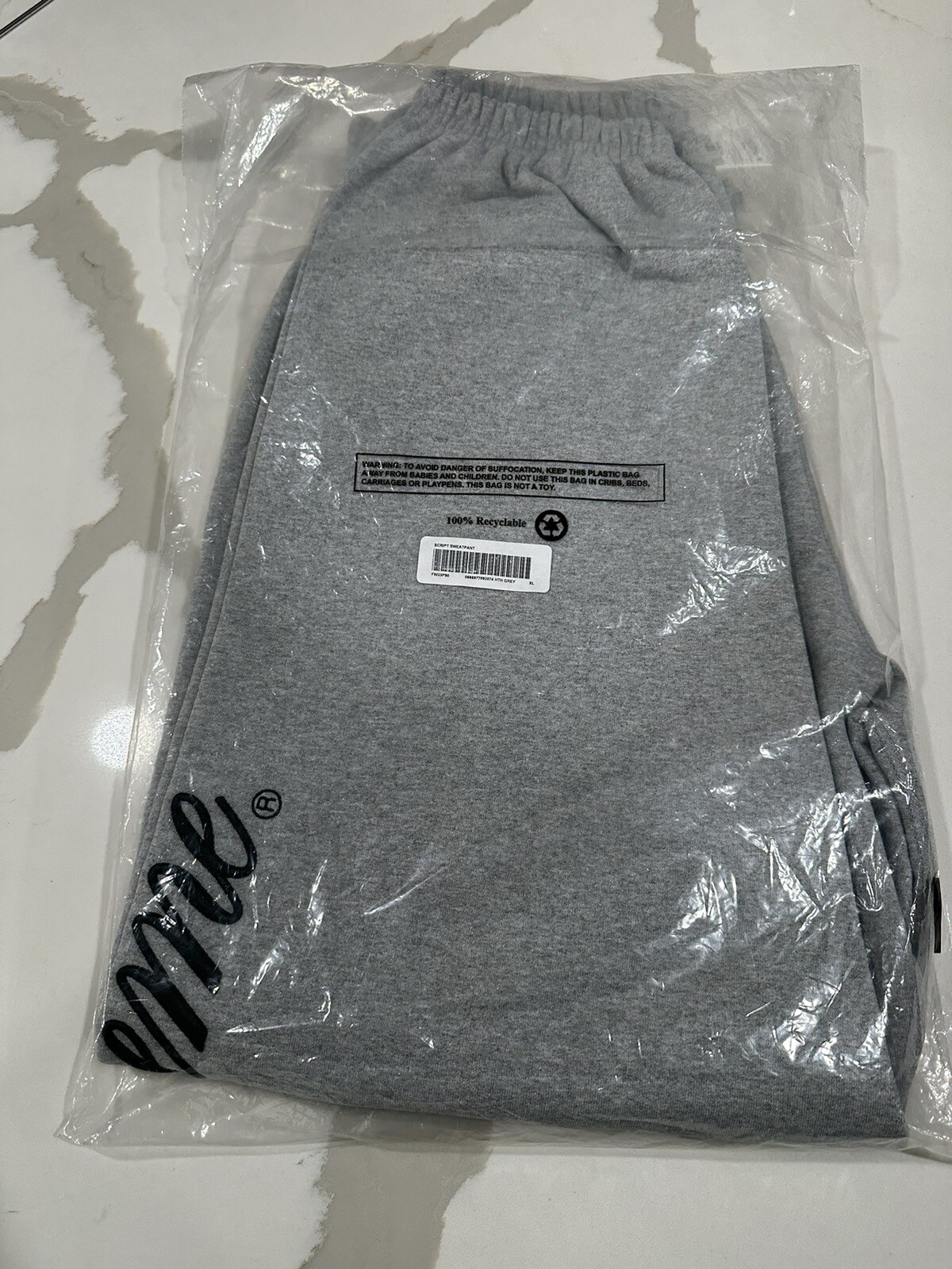 Supreme Raised Script Sweatpants Heather Grey FW23 Brand New | eBay