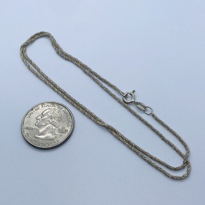 3g 18” STERLING SILVER TINY TWIST LINK CHAIN MARKED ITALY FINE JEWELRY ...
