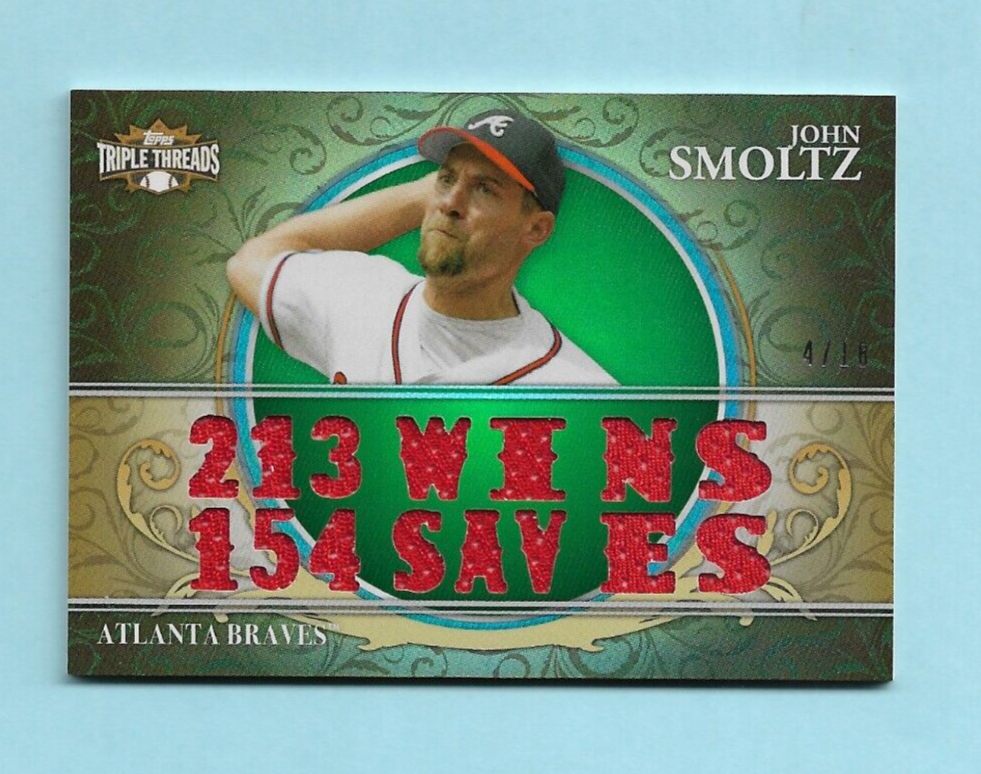 2013 Topps Triple Threads - Relics Emerald #TTR-JS3 John Smoltz /18 ...