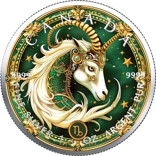 Canada Farbmünze 2024 Sternzeichen Steinbock Zodiac 1 OZ SILBER - COLOR ...