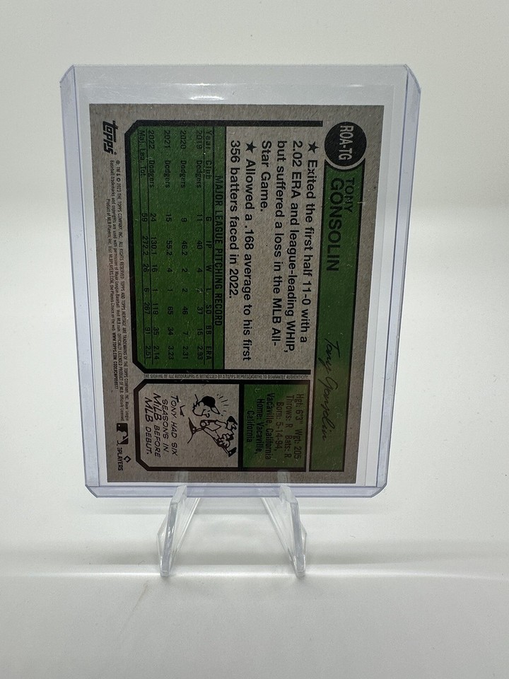 2023 Topps Heritage High Number Tony Gonsolin Auto #ROA-TG LA Dodgers ...