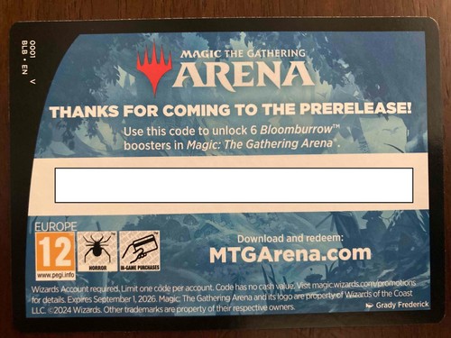 Magic MtG Arena Prerelease Code Card - Bloomburrow BLB | eBay