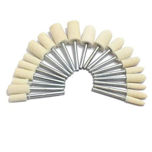 20x Wool Felt Mounted Mandrel Polishing Buffing Wheels Grinding Bits 1/ ...