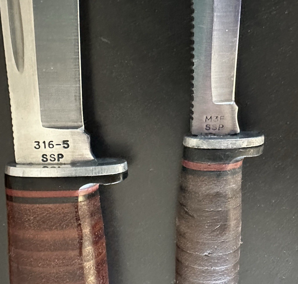 Vintage Case XX Fixed Blades Piggyback in Sheath Knife Set 316-5 SS ...