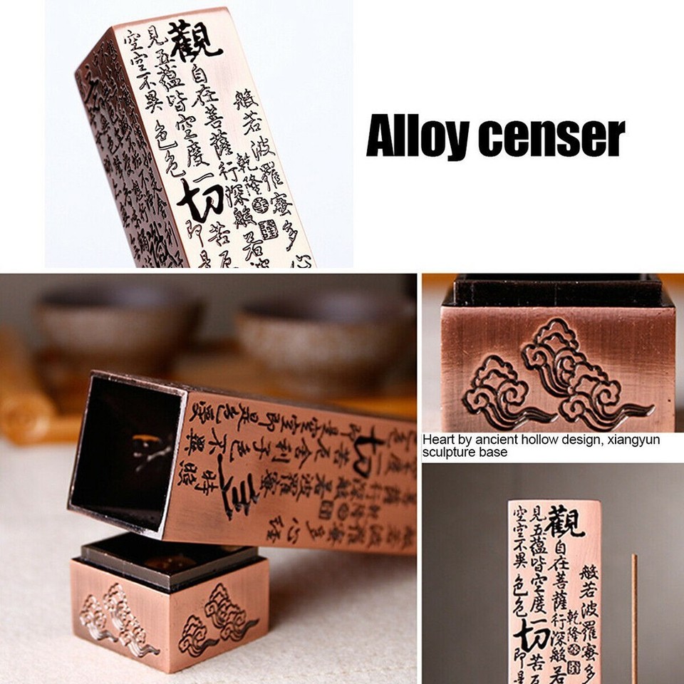 Heart Sutra Alloy Buddhist Incense-Stick Holder Burning Joss Insence ...
