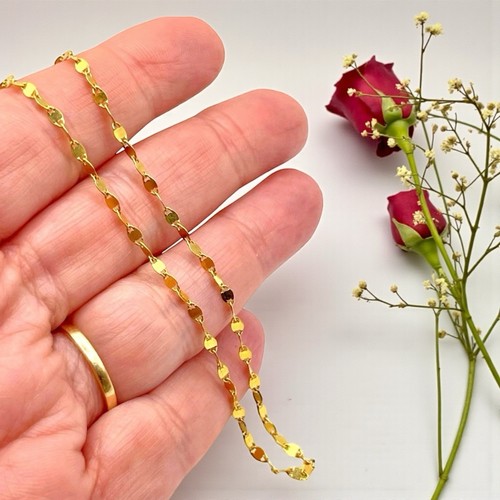 KA 1772 Italy Gold Vermeil 925 Sterling Fancy Oval Disc Link Chain ...